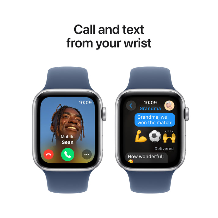 Apple Watch SE GPS 44mm Silver Aluminium Case with Denim Sport Band