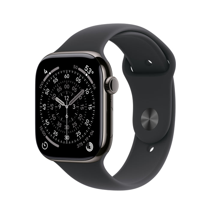 Apple Watch Series 11 GPS + Cellular 46mm Slate Titanium Case with Bla